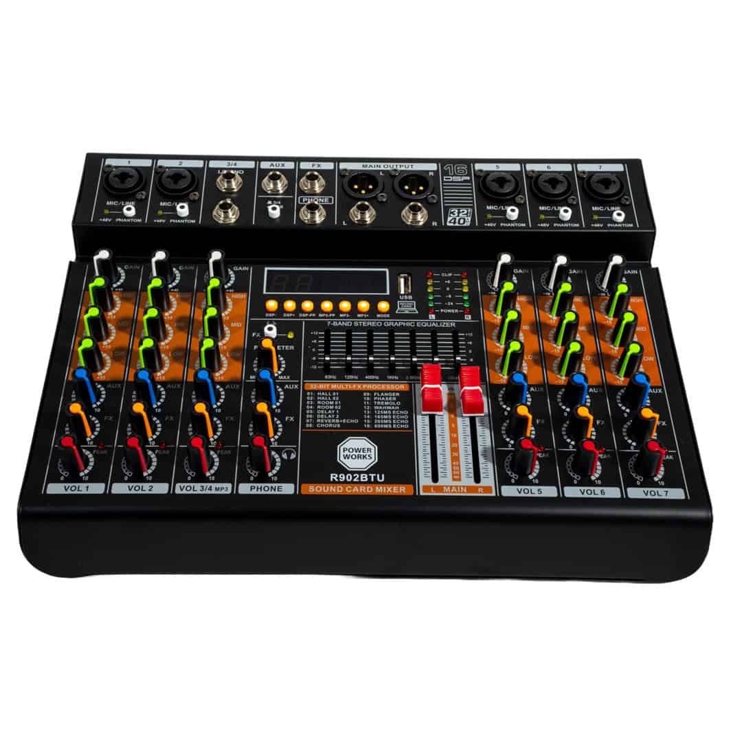 Audio :: Mixers :: Analog :: POWERWORKS R902BT-USB : 8-CHANNEL ANALOGUE ...