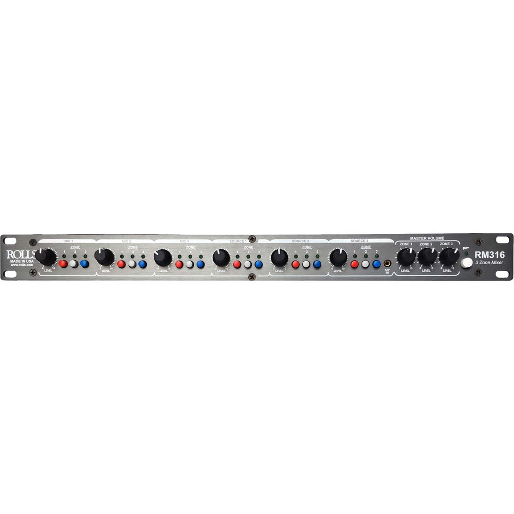 Audio :: Mixers :: Rackmount :: ROLLS RM316 : 3-ZONE MIXER WITH RCA ...